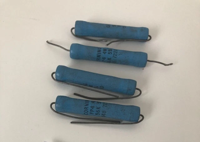 4 X CORNING resistors FP4 4W 56K OHM 5% Vintage 148 7220 Vintage New ...
