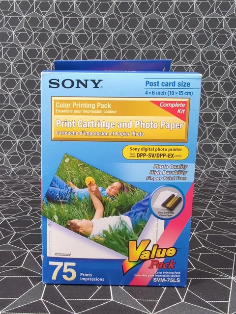 SONY SVM-75LS PRINT Cartridge Photo Paper Complete Kit 4x6 For DPP-SV ...