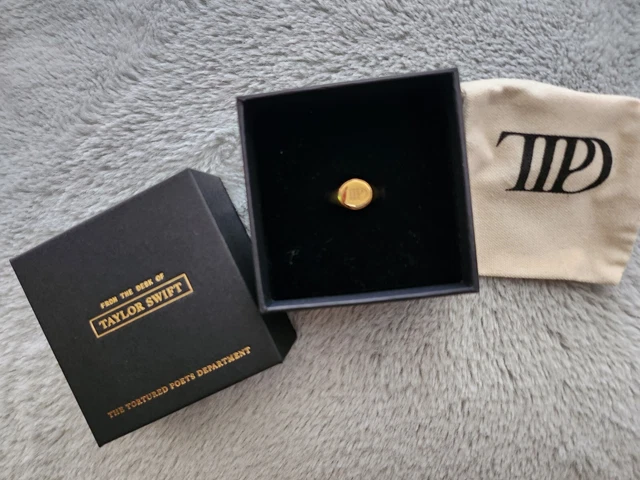 TAYLOR SWIFT TTPD Tortured Poets Department Gold Ring Size 7 TTPD Ships ...