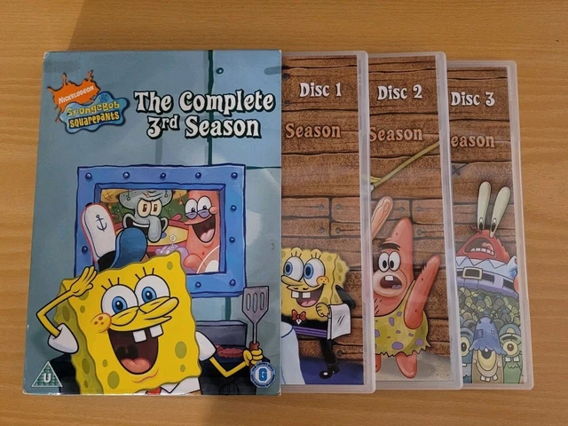 SPONGEBOB SQUAREPANTS COMPLETE 3rd Season 3 Disc R2 UK DVD Series Box Set £24.10 - PicClick UK