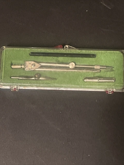 VINTAGE COMPASS PRECISION Instruments Drawing Drafting Set Made In ...