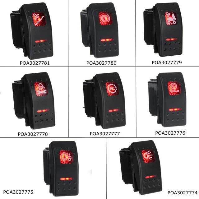 WATERPROOF CAR VAN Boat Marine Dash Rocker Switch Red ON-OFF LED Light ...
