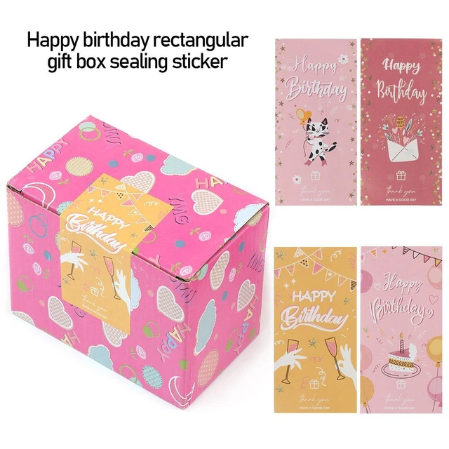 HAPPY BIRTHDAY THANK You Stickers Gift Wrapping Decals Package Seal ...