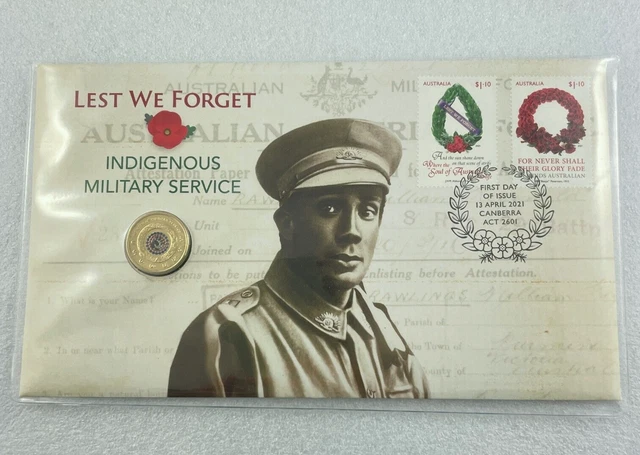 AUSTRALIA PNC COVER: 2021 $2 Indigenous Military Service - Lest We ...