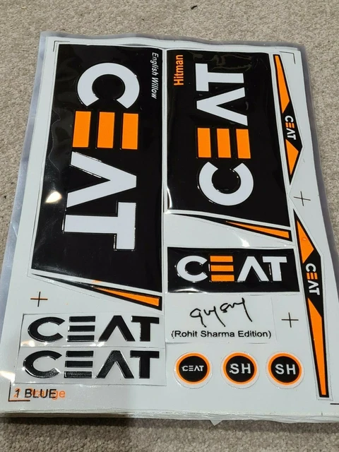 *3D/EMBOSSED* CEAT HITMAN Rohit Sharma Edition Orange Cricket Bat ...