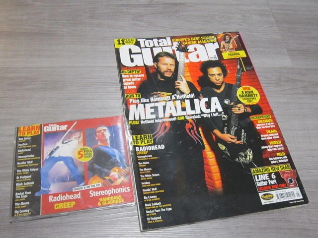 TOTAL GUITAR MAGAZINE ,March 2002 ,with CD ,Metallica ,issue 94 £7.50 ...