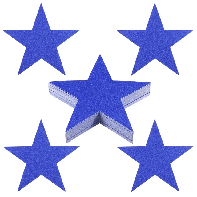 STAR CUTOUTS, 60 Pack Star Cutout Paper Stars for Classroom, Dark Blue ...