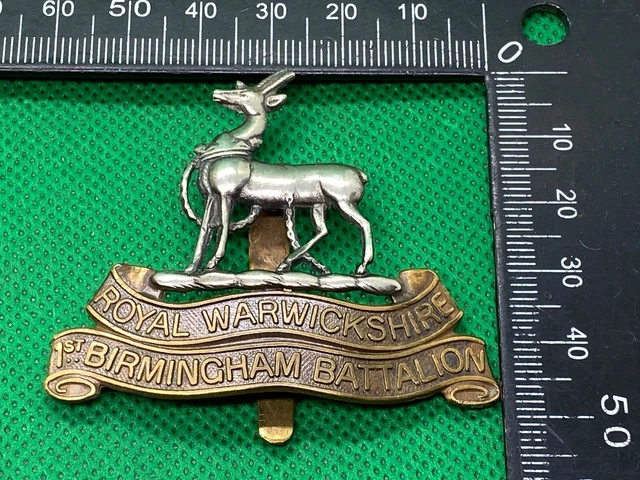 WW1 BRITISH ARMY Royal Warwickshire 1st Birmingham Battalion Cap Badge ...