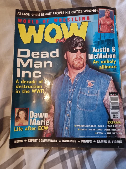 WOW WORLD OF Wrestling Magazine August 2001 WWF WWE WCW ECW £7.50 ...