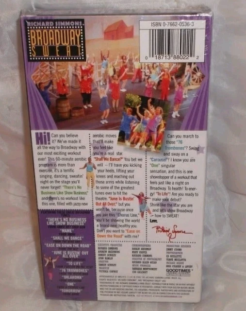 RICHARD SIMMONS VHS Broadway Sweat Tape Exercise Musical Workout New £6 ...