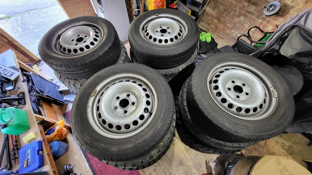 VW TRANSPORTER T5/T6 steel wheels set of 4 With Good Tyres £34.00 ...