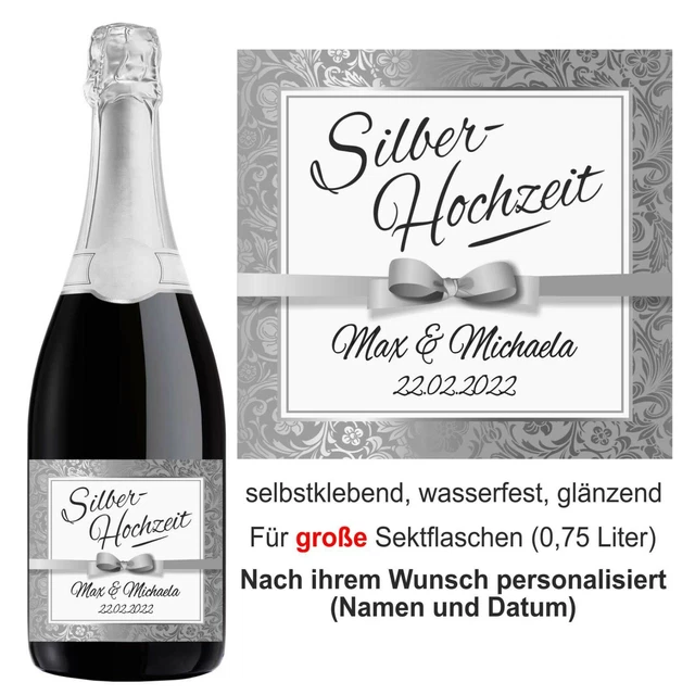 1 AUFKLEBER FLASCHENETIKETT Fest personalisiert Silberhochzeit 25 Jahre ... 1 AUFKLEBER FLASCHENETIKETT Fest personalisiert Silberhochzeit 25 Jahre ...