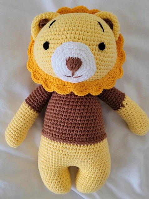 LION ANIMAL AMIGURUMI Crochet Teddy Plush Toy 11" tall NEW d £4.37 ...
