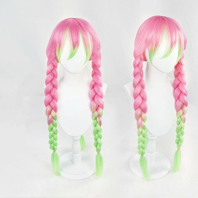 DEMON SLAYER KANROJI Mitsuri Wig Kimetsu no Yaiba Long Cospaly Wig Pink ...