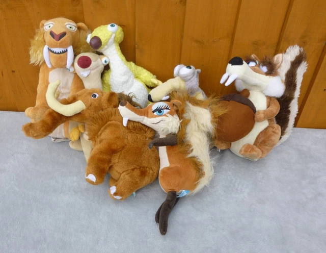 BUNDLE OF 6 Ice Age Soft Plush Toys Sid Scrat Scratte Diego Manny £13. ...
