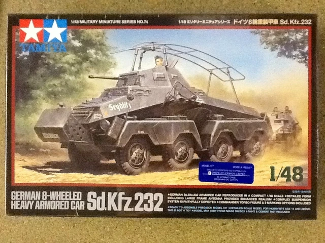 TAMIYA 1/48 WW Ii German 8 Wheeled Heavy Armoured Car Sd.kfz.232 Kit ...