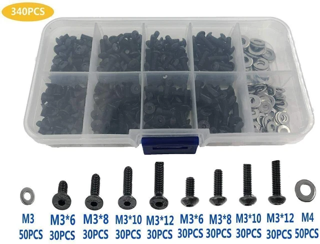 KIT DE VIS, boulons et écrous en acier 340 1 pour modèle voiture télécommandée H EUR 13,99 ...
