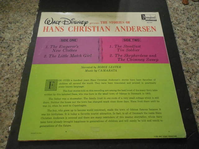 WALT DISNEY HANS Christian Andersen, Disneyland, DQ-1276 1965 presse ...