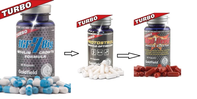 GOLDFIELD 3ER SET - Red Devil + Protostrol + IGF7 + Pillenbox EUR 109 ...