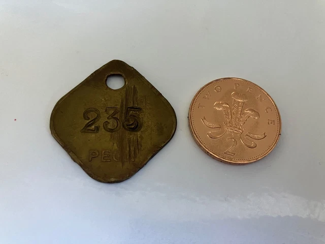 ORIGINAL N.C.B PECKFIELD Peck Colliery Pit Pay Check Token Tally 235 £ ...
