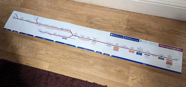 GENUINE LONDON UNDERGROUND Sign Metropolitan Line Tube Map Carriage ...