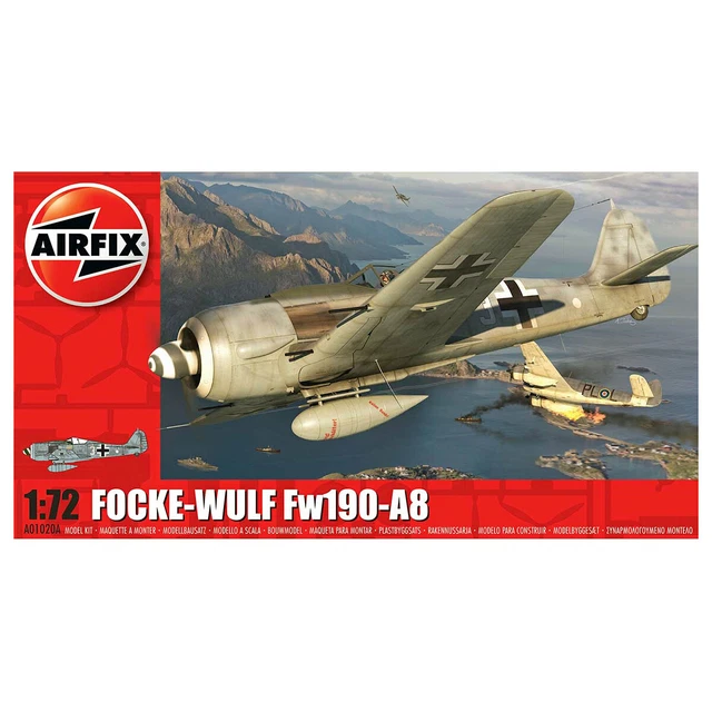 AIRFIX FOCKE WULF Fw190A-8 Model Kit - WW2 German Army Fighter Aircraft ...