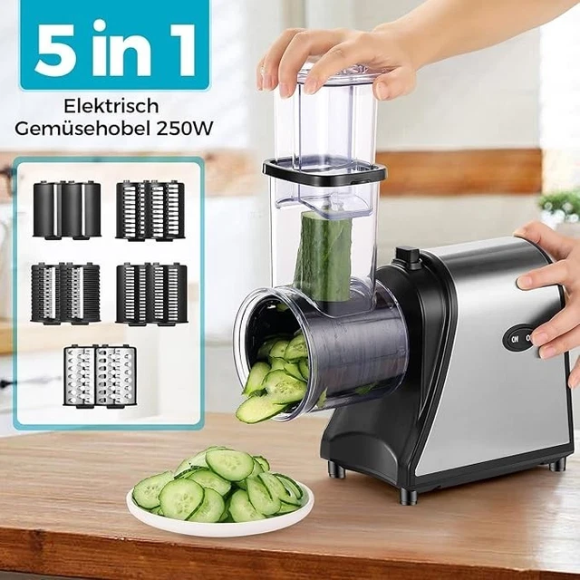 ELECTRIC GRATER 5IN1 Vegetable Fruit Cheese Cutter Slicer Chopper Salad ...