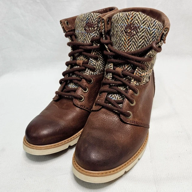 TIMBERLAND BRAMHALL X Harris Tweed 6" Brown Ankle Boots 8544B Women's ...