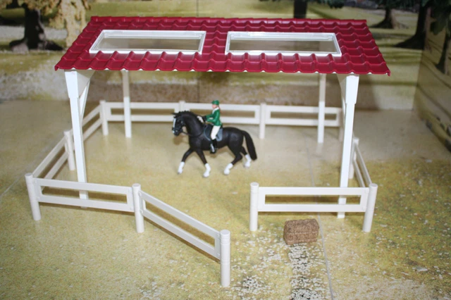 SCHLEICH 42344 REITHALLE Reitplatz Unterstand Pferd Reiterhof Horse ...