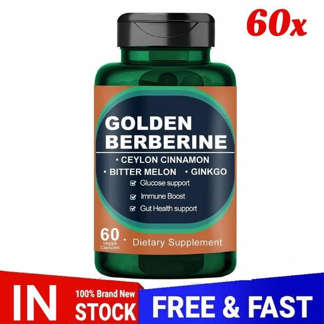 GOLDEN BERBERINE CAPSULES Glucose support Immune Boost Gut Health ...