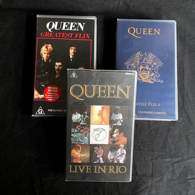 QUEEN GREATEST FLIX I & II + Live In Rio Concert Queen PAL VHS TAPE ...