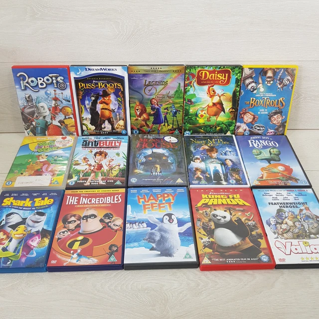 BUNDLE OF 15 DVDs Kids Children Cartoon Dreamworks Disney Pixar and ...