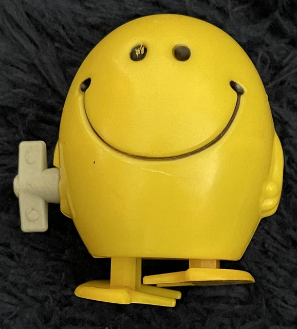 VINTAGE MR MEN Mr Happy Marx Toys Wind Up Clockwork Toy Working Yellow ...