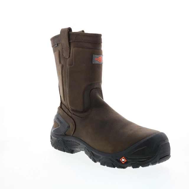 MERRELL STRONGFIELD LTR Pull On WP Composite Toe Mens Brown Work Boots ...