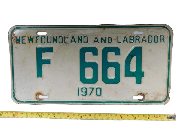 CANADIAN FORCES LICENSE Plate 1970 Nfld Yukon Base Us Uk Army Tag F 664 ...
