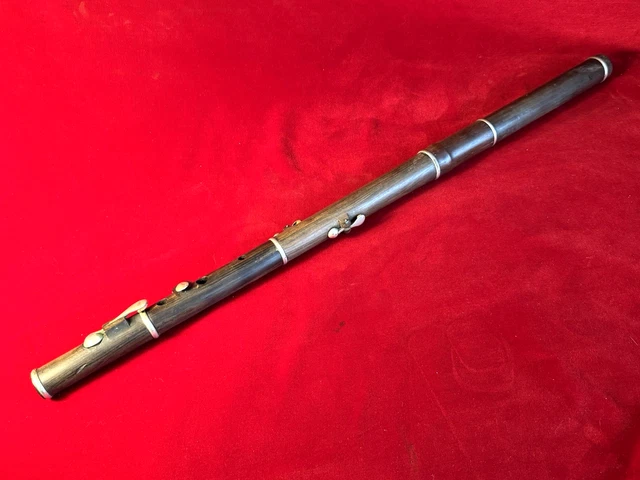 ORIG. CIVIL WAR Era 5 - Key Wooden Flute - 23 3/4" Long / Great Cond £ ...