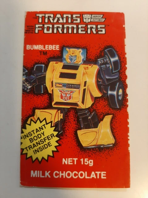 RARE VINTAGE TRANSFORMERS Chocolate Bar Wrapper with Tattoo - Bumblebee ...