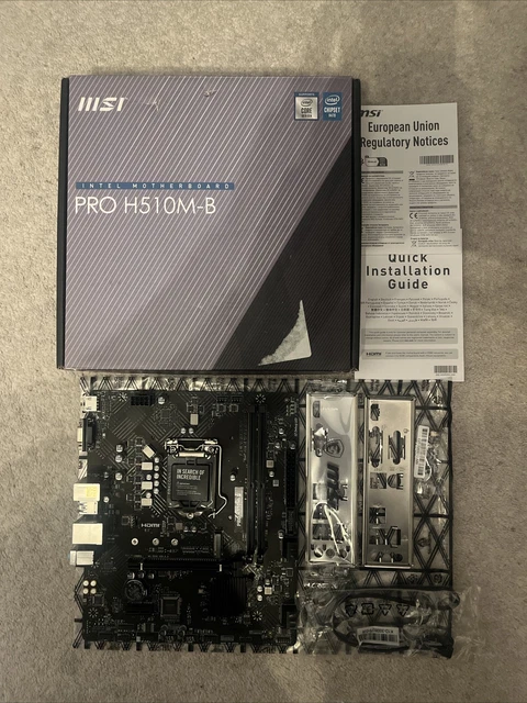 MSI PRO H510M-B Micro-ATX LGA 1200 Motherboard for Intel 10th Gen CPUs ...