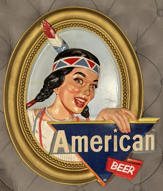 VINTAGE 1950S/60S AMERICAN Beer Sign Baltimore Native American £473.10 ...