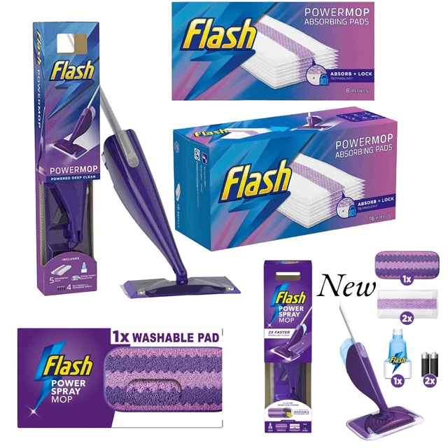FLASH POWER MOP Starter Kit Dual Spray Mop For Any Type of Floor OR ...