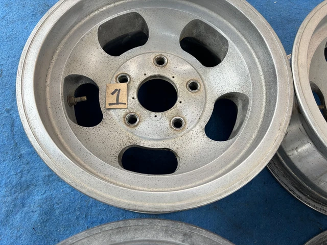 (4) 15& VINTAGE SLOT MAG WHEELS 15x7 RIMS 5x5.5 FORD DODGE F100 F150 ...