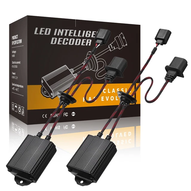 2X H13 LED Headlight Canbus Error Free Anti Flicker Resistor Canceller ...
