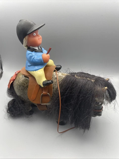 RARE VINTAGE 1960S Plastech Norman Thelwell Dapple Pony & Rider Figure ...