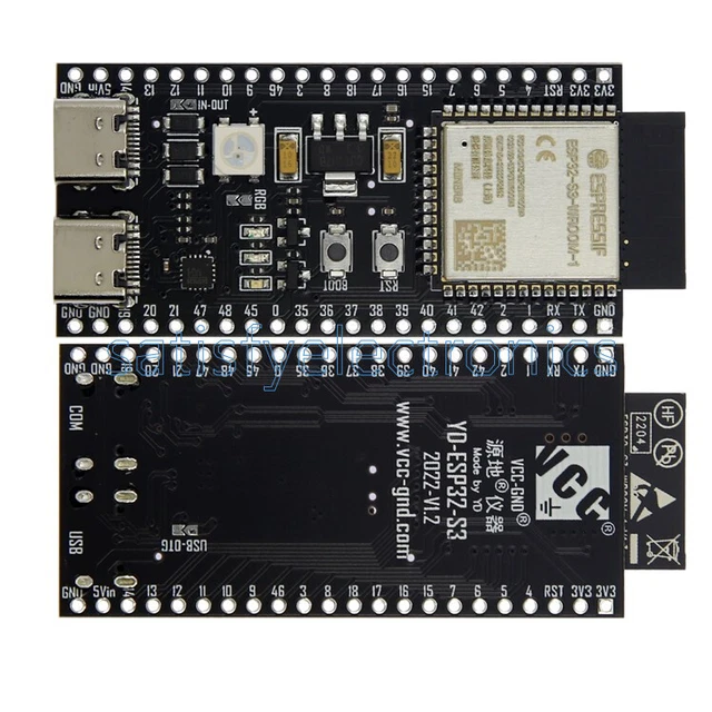 ESP32-S3-DEVKITC-1 DOUBLE TYPE-C USB ESP32-S3-WROOM-1-N8R8 Micropython ESP32 S3 EUR 16,37 ...