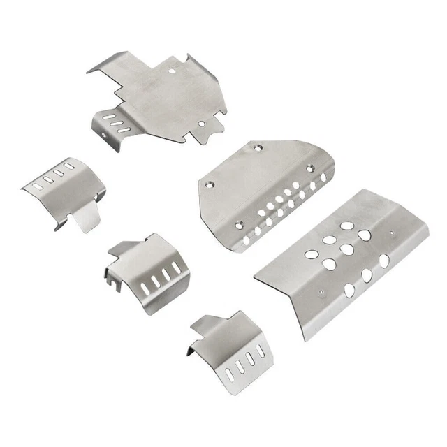 STAINLESS STEEL CHASSIS Armor Skid Plate Guard Upgrade For 1/10 Traxxas ...