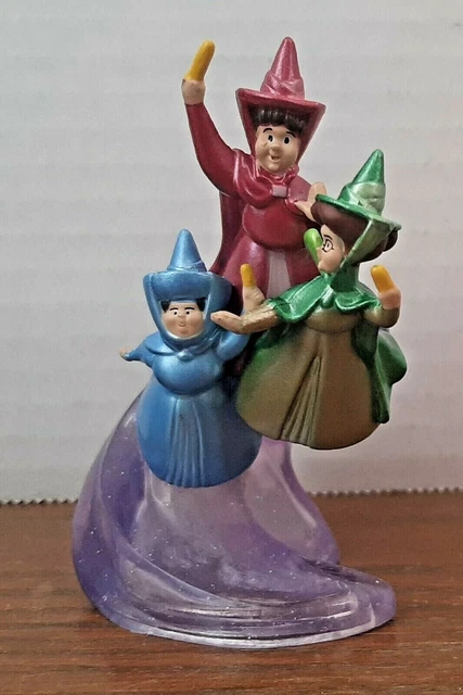 DISNEY FIGURE CAKE Topper Sleeping Beauty Flora Fauna Merryweather ...