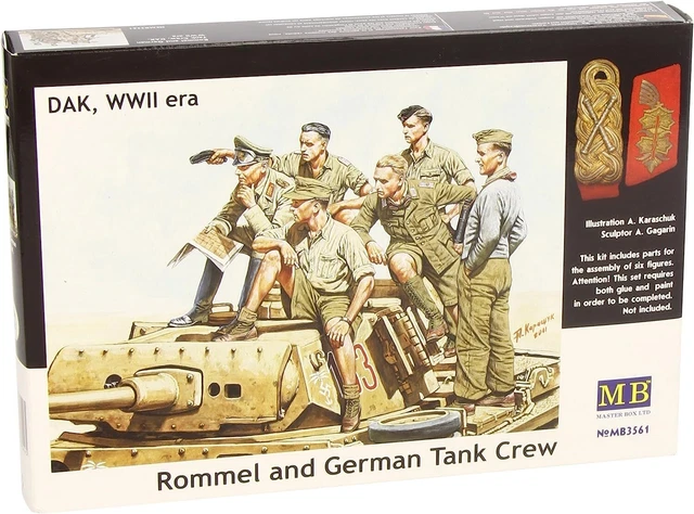 MASTER BOX 1/35 German Africa General Rommel Headquarters Officer Tank ...