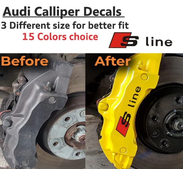 AUDI S-LINE QUALITY Brake Caliper Decals Stickers - 3 SIZES - 6 DECALS ...