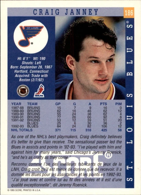 1993-94 (BLUES) SCORE Canadien #186 Craig Janney EUR 2,21 - PicClick FR 1993-94 (BLUES) SCORE Canadien #186 Craig Janney EUR 2,21 - PicClick FR