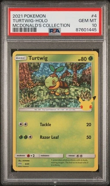 TURTWIG - HOLO 2021 Pokemon McDonald's Collection #4 PSA 10 GEM * Go ...
